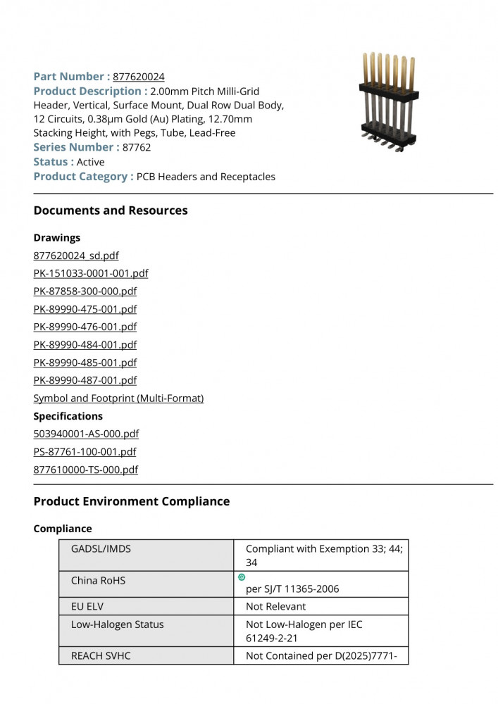 Molex 877620024 technical document image 1