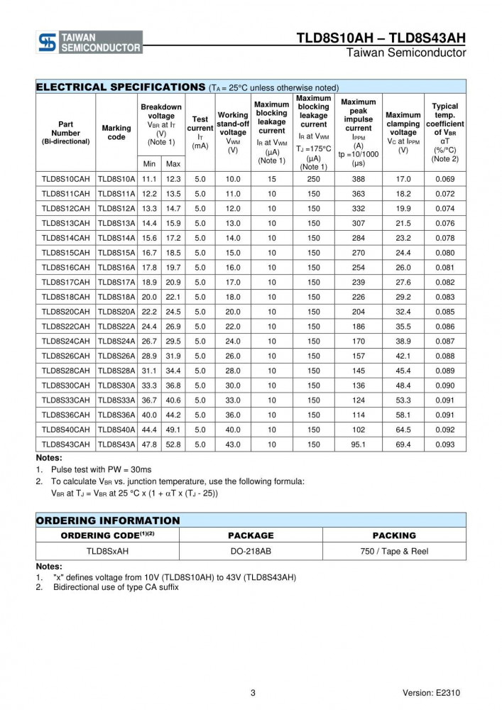 TLD8S13CAH technical document page 3