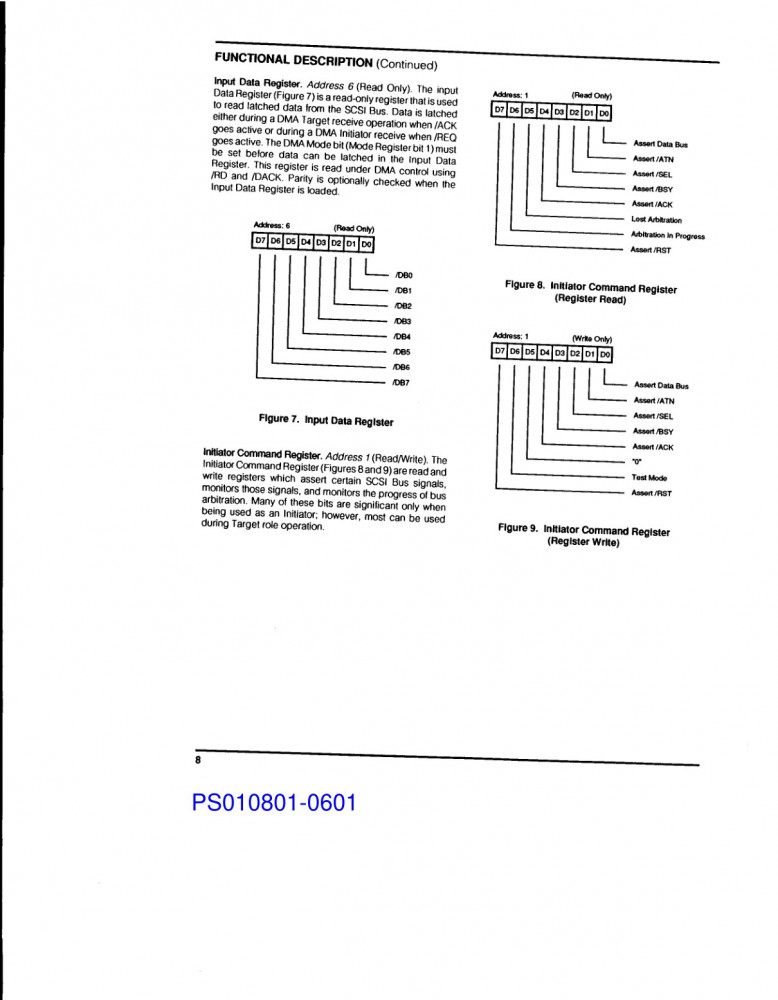 Zilog Z53C80 SCSI specification page 10