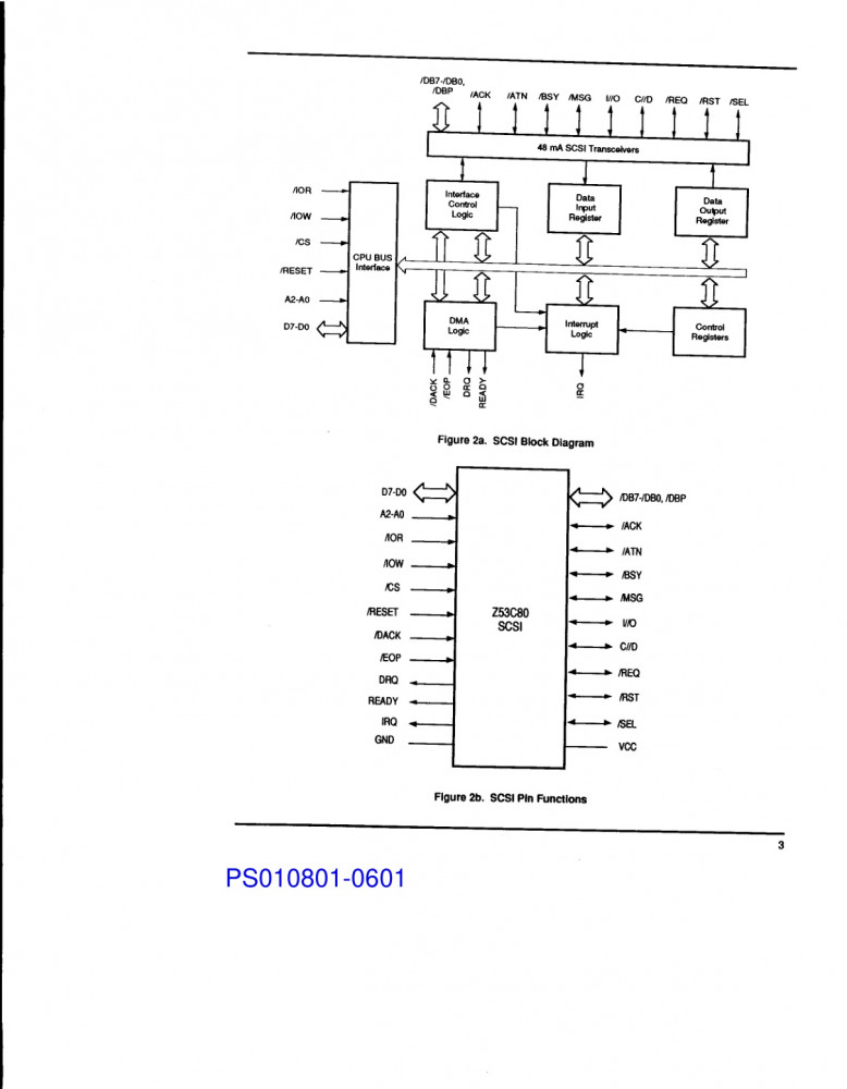 Zilog Z53C80 SCSI specification page 5