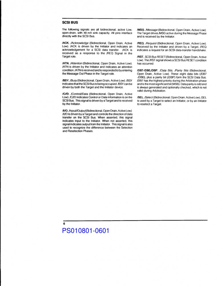 Zilog Z53C80 SCSI specification page 8