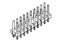 2.54mm Pitch C-Grid III Header, Dual Row, Vertical, with Kinked PC Tail,  60 Circuits, Tin (Sn) Plating