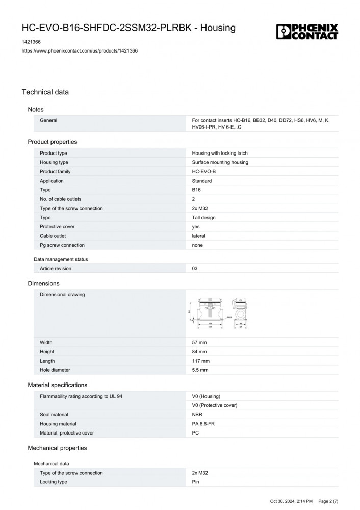 Phoenix Contact 1421366 technical document page 2