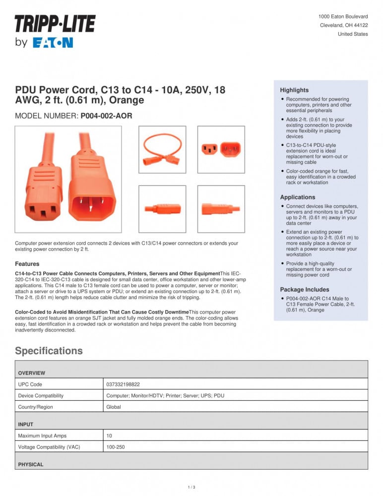 P004-002-AOR technical document page 1