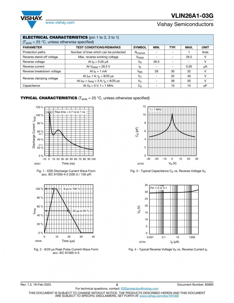 VLIN26A1-03G technical document, page 2