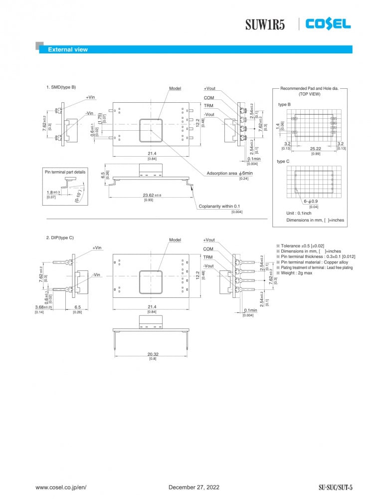Cosel SUCS series datasheet page 5