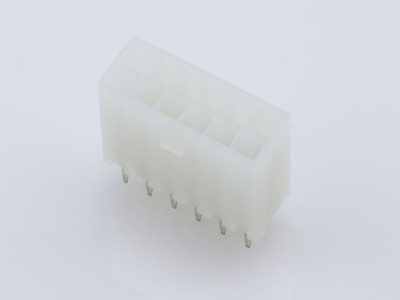 Mini-Fit Jr. Vertical Header, 4.20mm Pitch, Dual Row, 10 Circuits, without Snap-in Plastic Peg PCB Lock, Tin, Natural