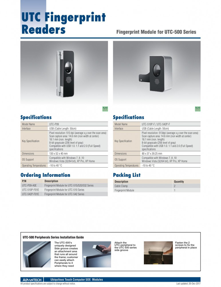 UTC-510P-F technical document page preview