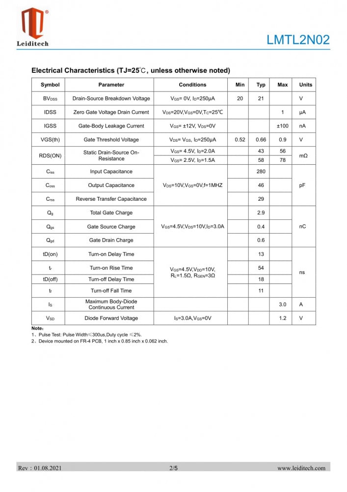 LMTL2N02 datasheet page 2