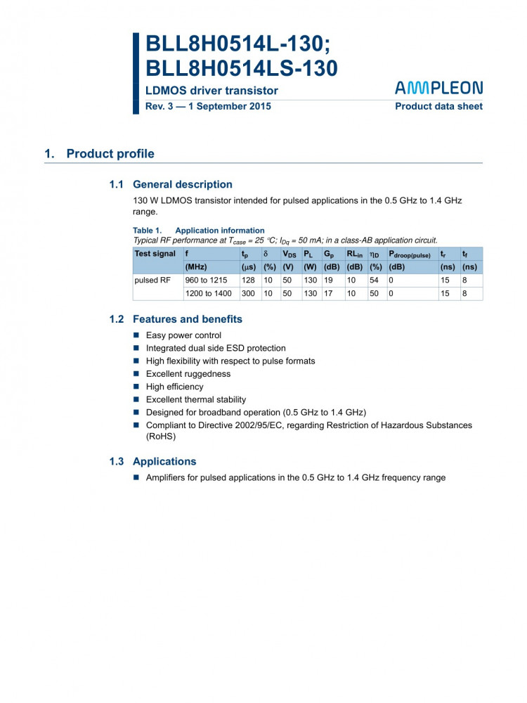 BLL8H0514LS-130U datasheet page 1