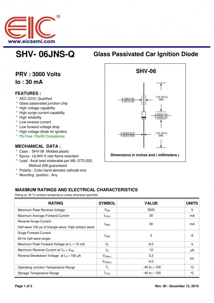 SHV-06JNS-Q datasheet page 1
