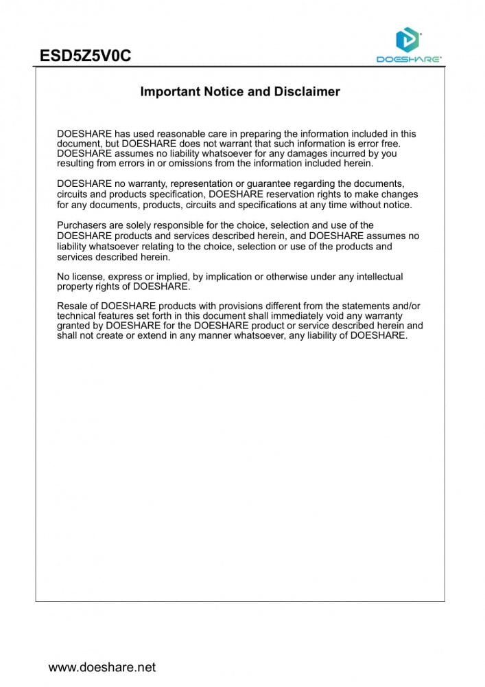 ESD5Z5V0C datasheet page 3