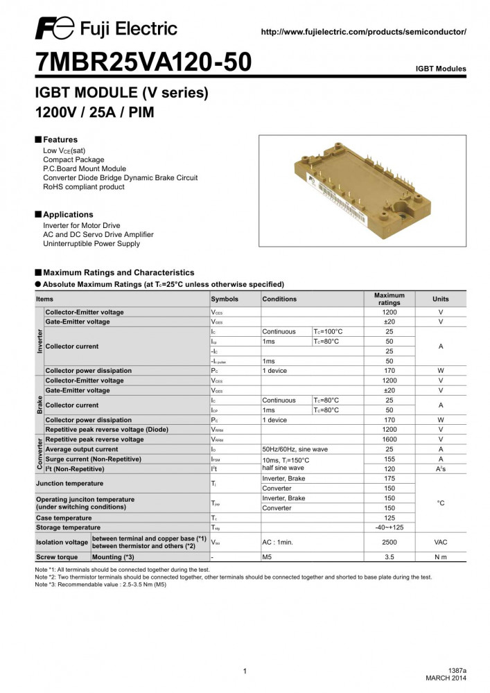 7MBR25VA120-50 datasheet page 1