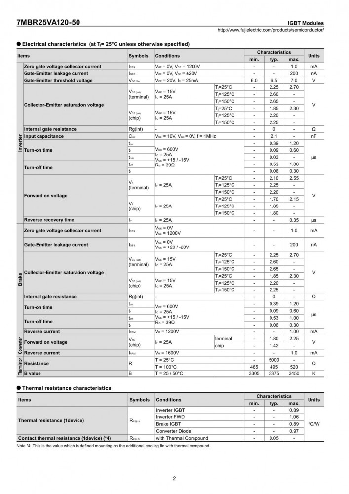 7MBR25VA120-50 datasheet page 2
