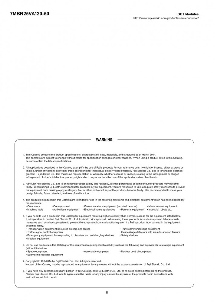 7MBR25VA120-50 datasheet page 8