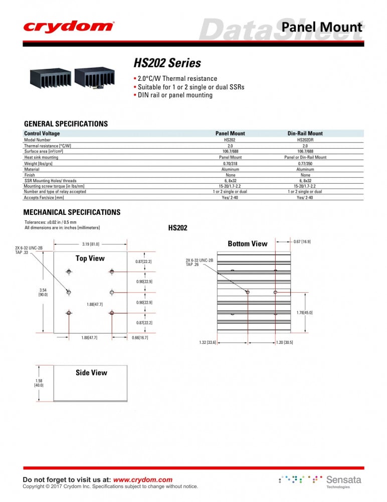 HS202DR technical document page 1
