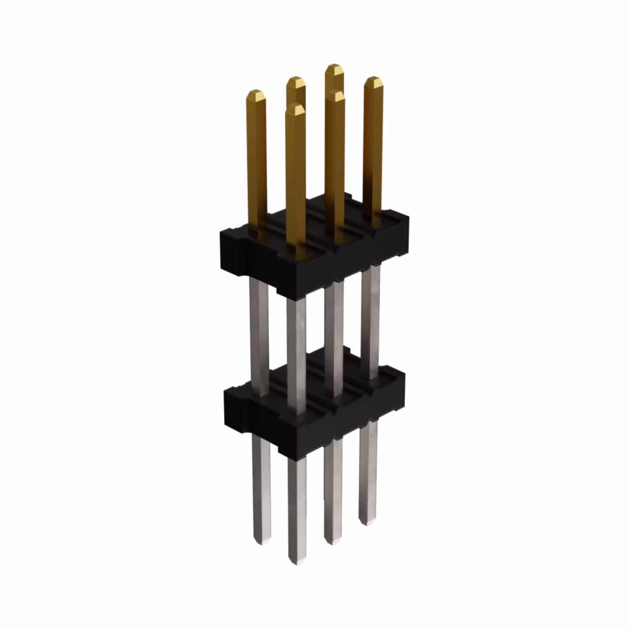 Milli-Grid Header, Dual Row, Dual Body, Through Hole, Vertical, 6 Circuits, 0.38µm Gold (Au) Selective Plating, 8.18mm Stacking Height, Pocket Tray, Lead-Free for sale
