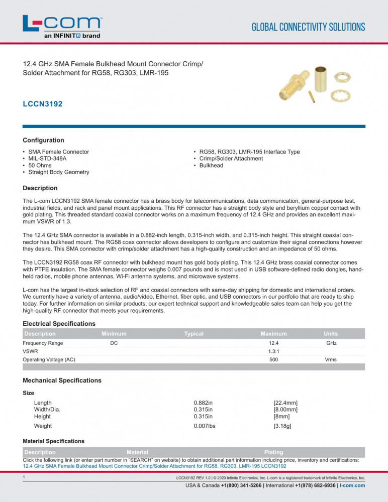 LCCN3192 technical document page 1