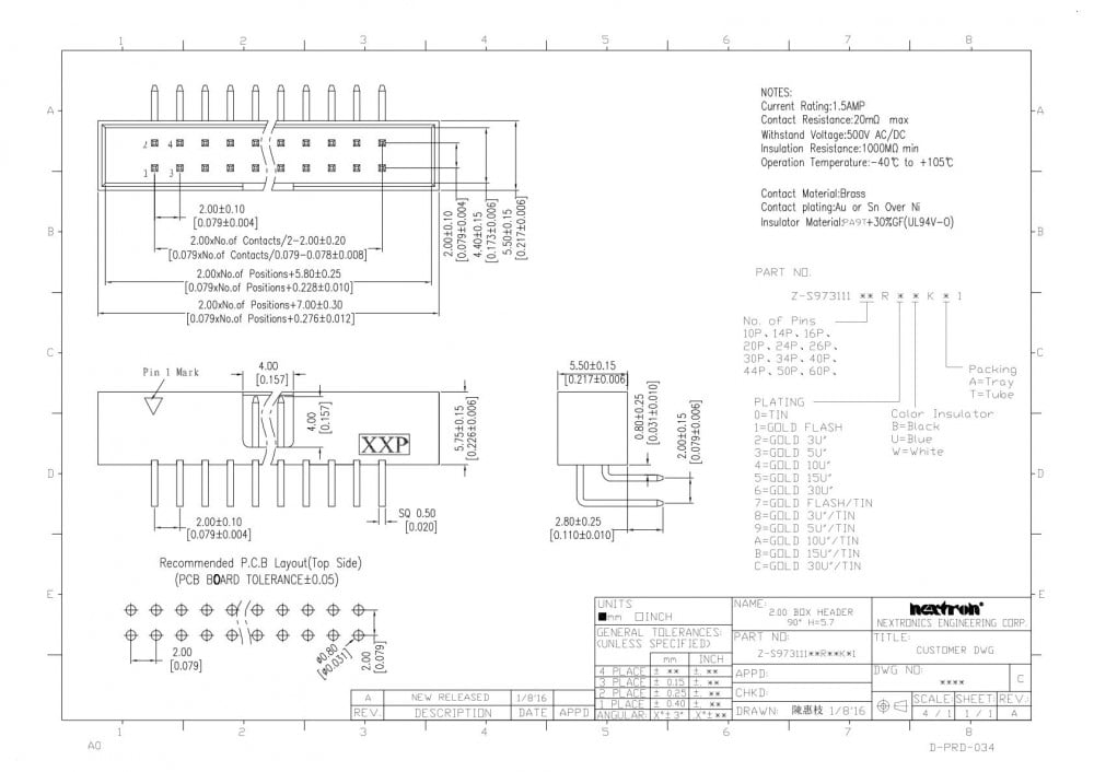 Nextron Z-S97311120R1BKA1 technical drawing