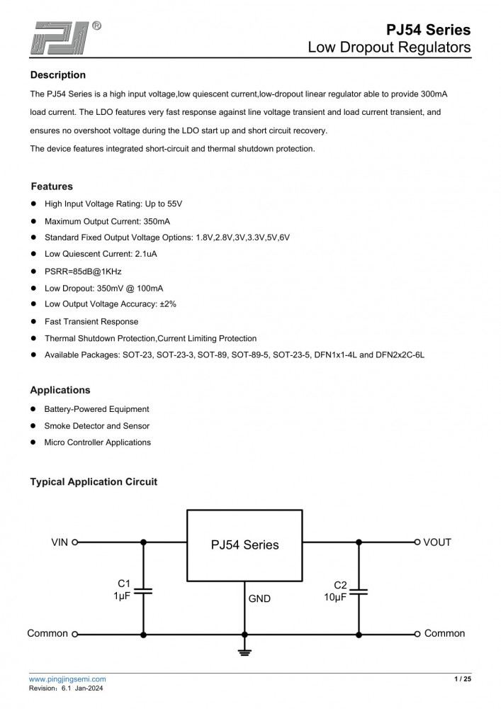 PJ54 datasheet page 1