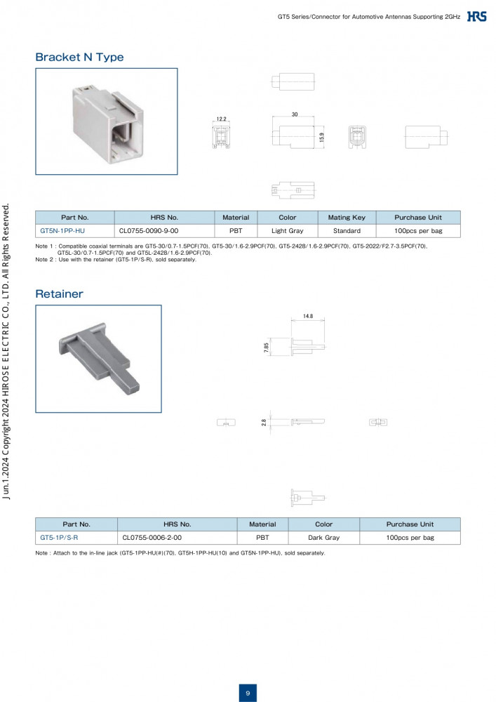 HRS GT5 series documentation page 9