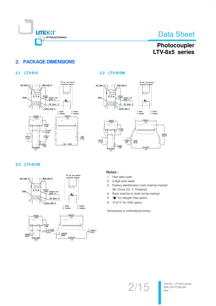 LTV-815 datasheet page 3