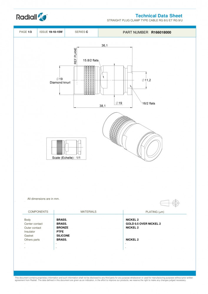 Radiall R166018000 datasheet page 1