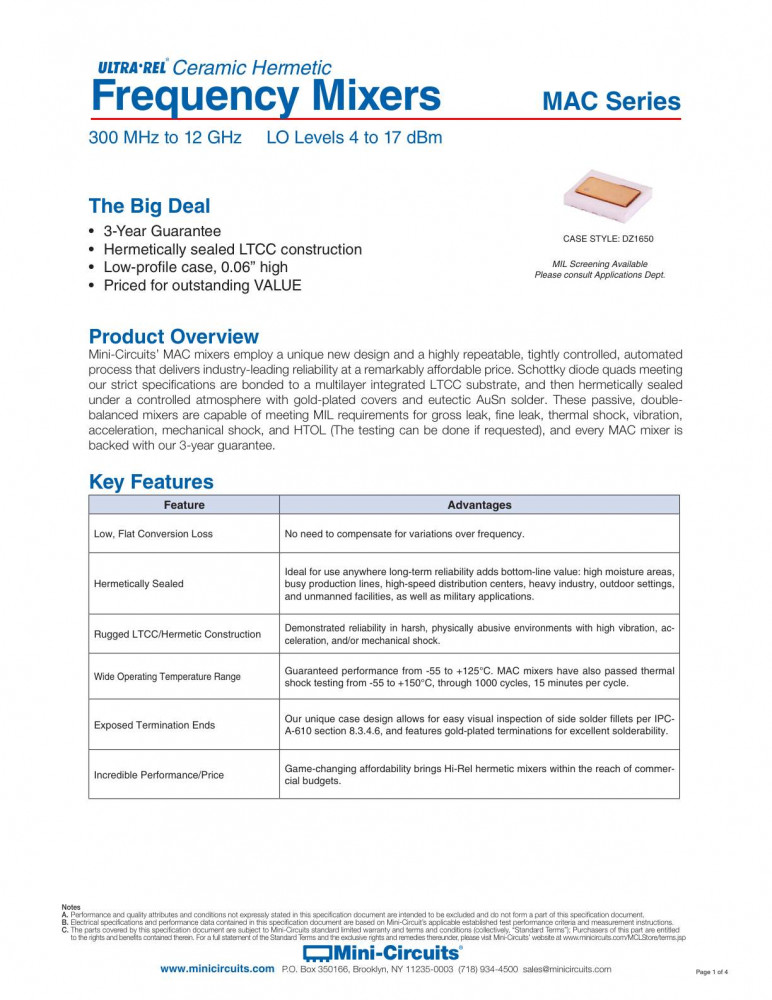 MAC-24LH+ datasheet page 1