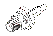 SMA Jack, Reverse Polarity, Straight, PCB Receptacle, Edge Mount, Brass Body, Gold (Au) Plated, 50 Ohms