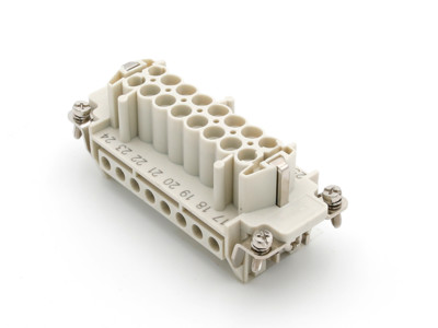 Heavy-Duty Crimp Contact Power Module, Male, 2-Pole, 100A, for Crimp Contacts, Grey