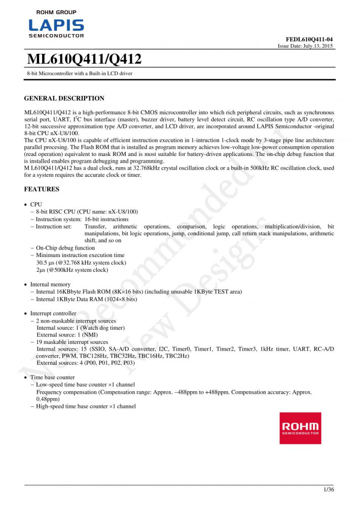 ML610Q411 Q412 datasheet page 2