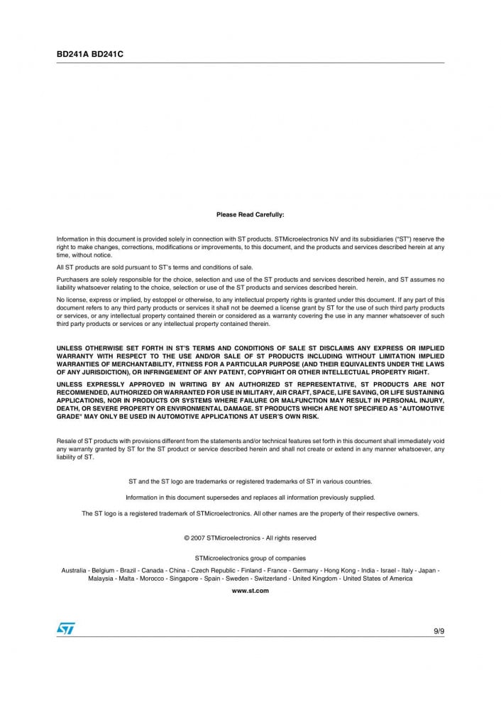 BD241C datasheet page 9