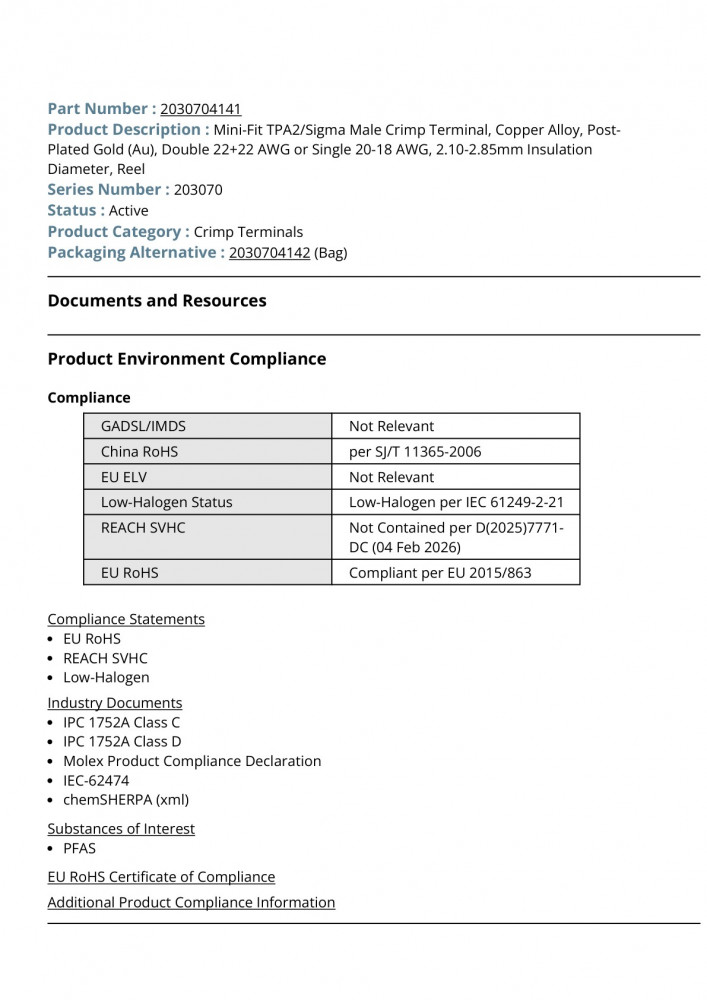 2030704141 technical document preview, page 1