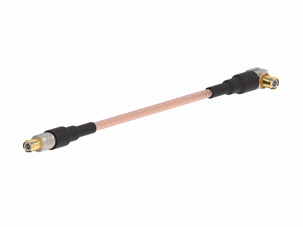 MCX Right-Angle Plug to SMA Straight Bulkhead Jack on RG-316 Cable, 152.40mm Length, 50 Ohms