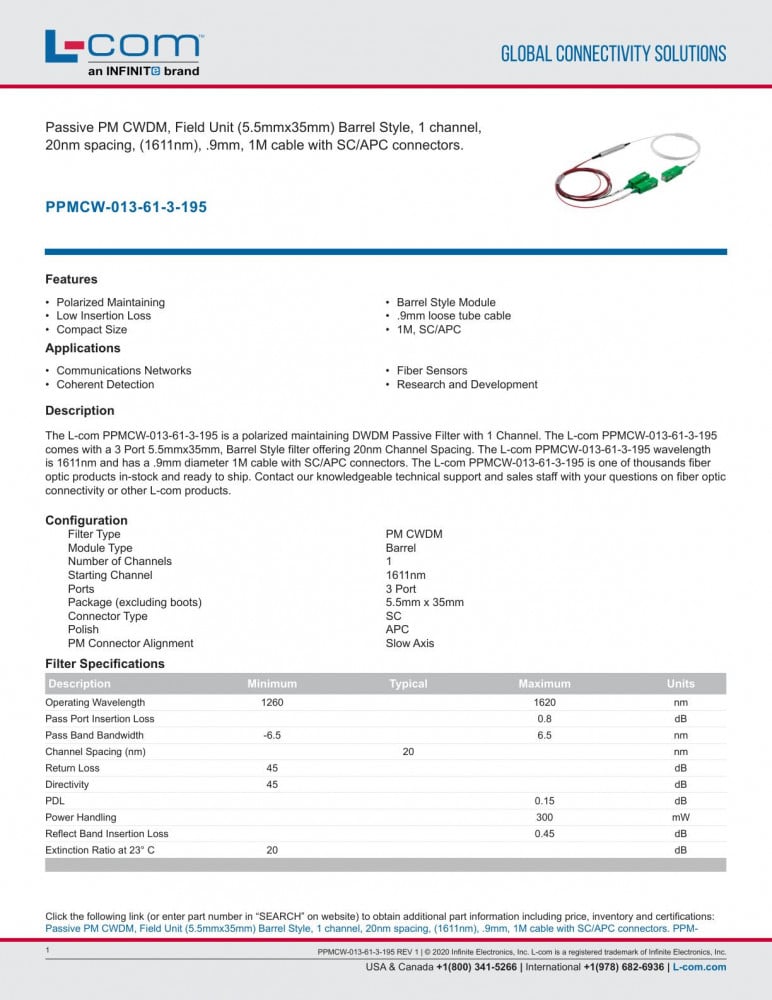 PPMCW-013-61-3-195 technical document page 1
