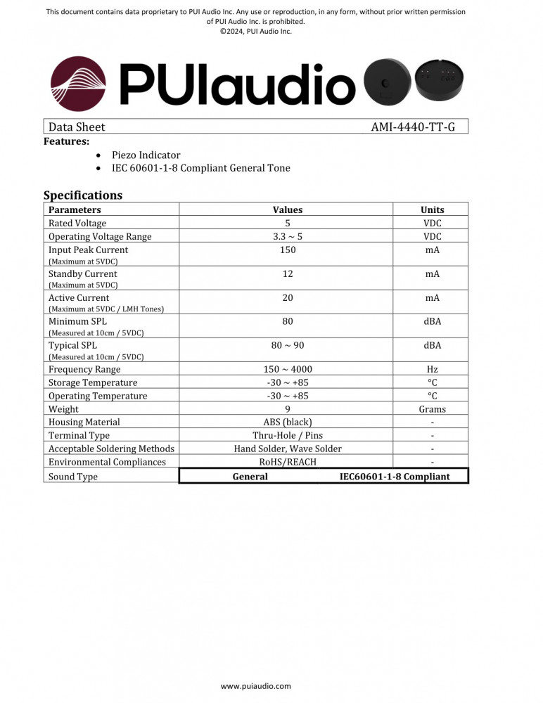 AMI-4440-TT-G datasheet preview, page 1