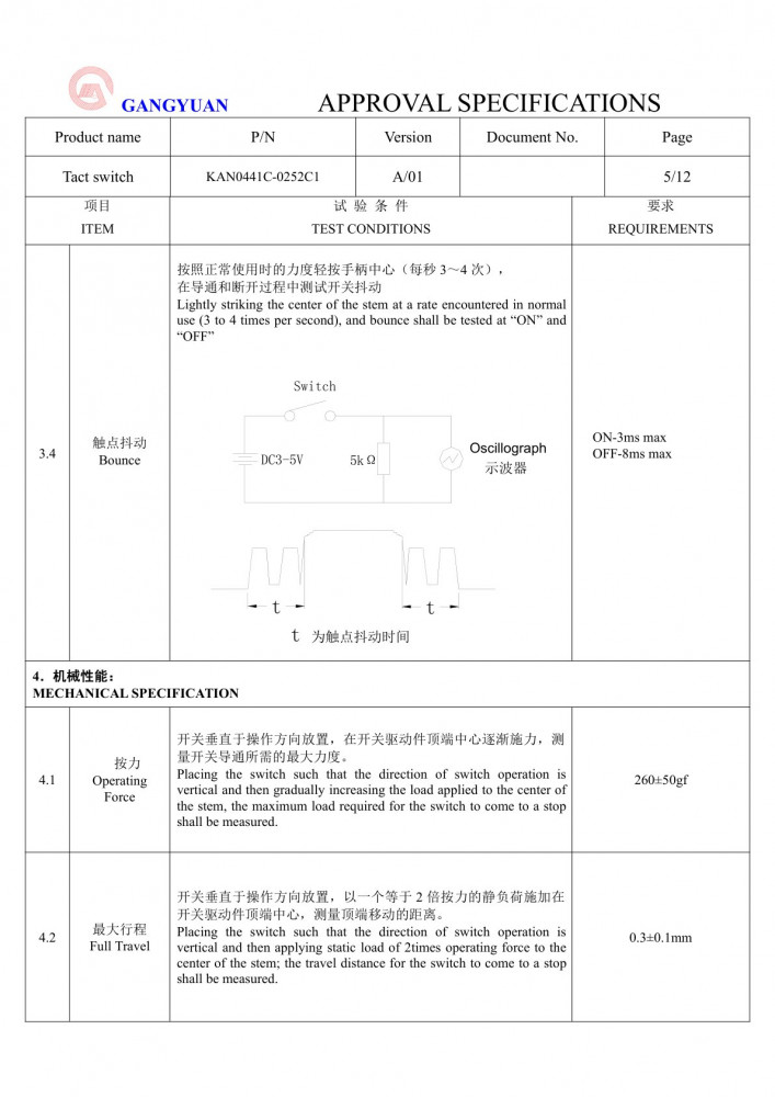 KAN0441C-0252C1 approval specification page 5
