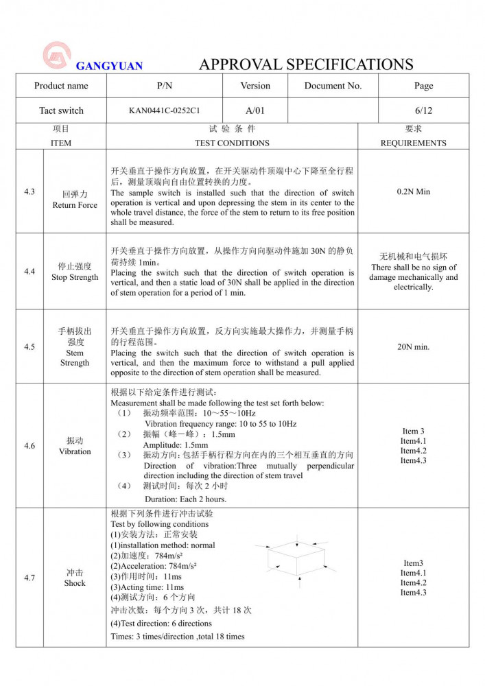 KAN0441C-0252C1 approval specification page 6