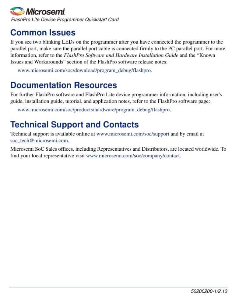 FlashPro Lite Quickstart Card page 2