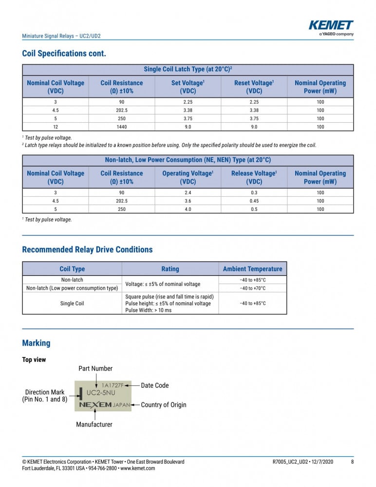 KEMET UD2-3SNUN-L datasheet page 8