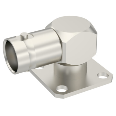 BNC / RIGHT ANGLE JACK RECEPTACLE SQUARE FLANGE WITH SOLDER POT CONTACT for sale