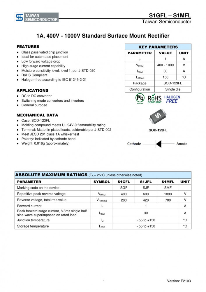 S1MFL datasheet page 1