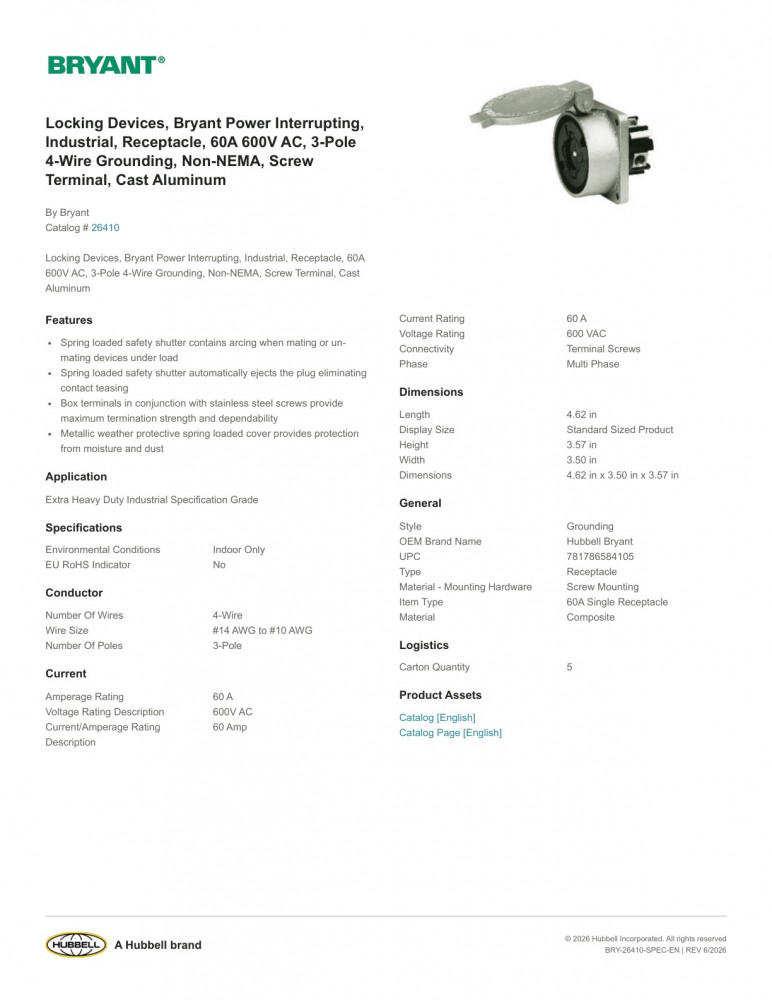 Product documentation preview for catalog 26410