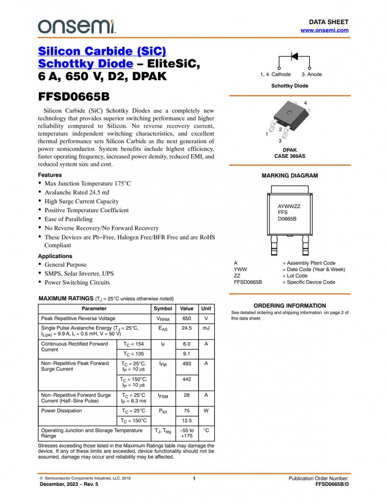 FFSD0665B technical document page 1