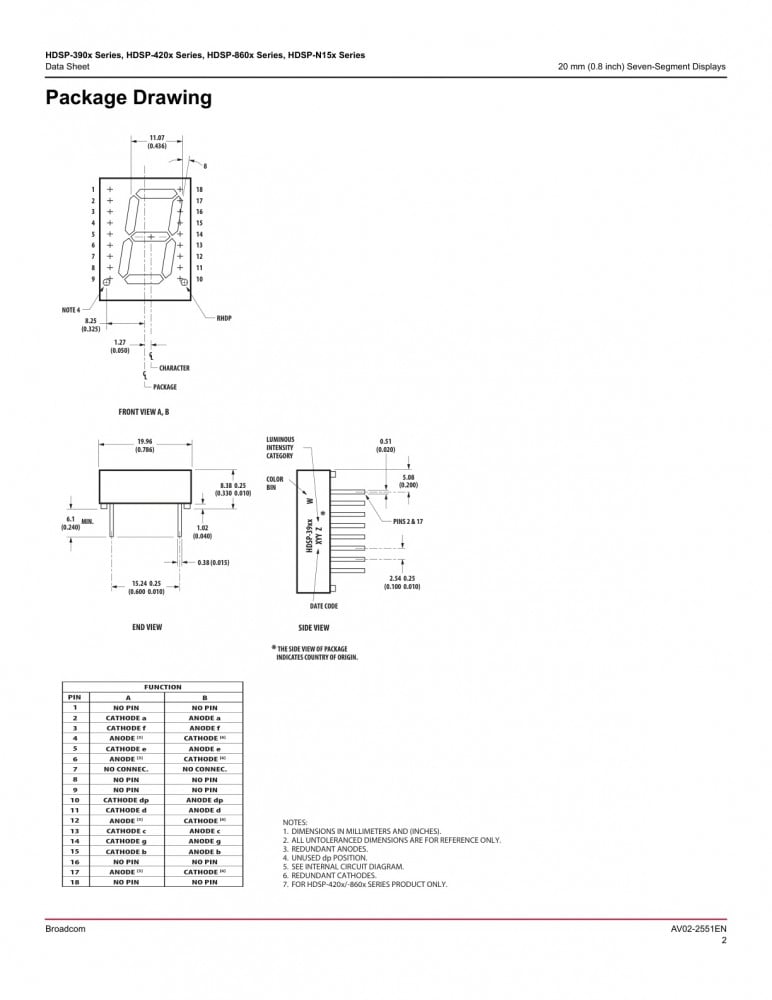 HDSP-4203 datasheet page 2