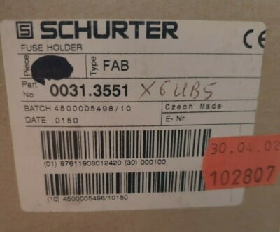 SCHURTER 0031.3551 Fuseholder Chip – Premium Circuit Protection Component for sale