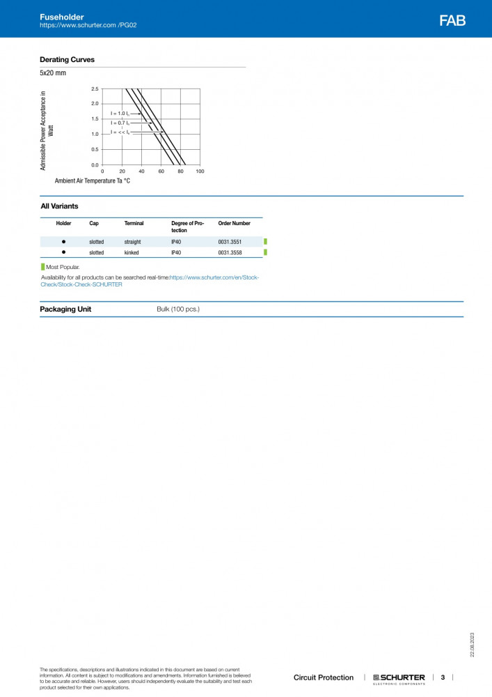SCHURTER 0031.3551 datasheet page 3