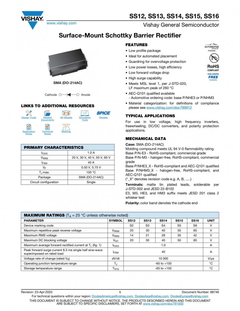 SS16HE3_B/I datasheet page 1