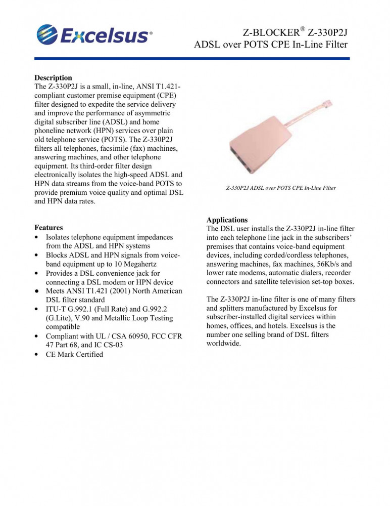 Z-330P2J technical document, page 1