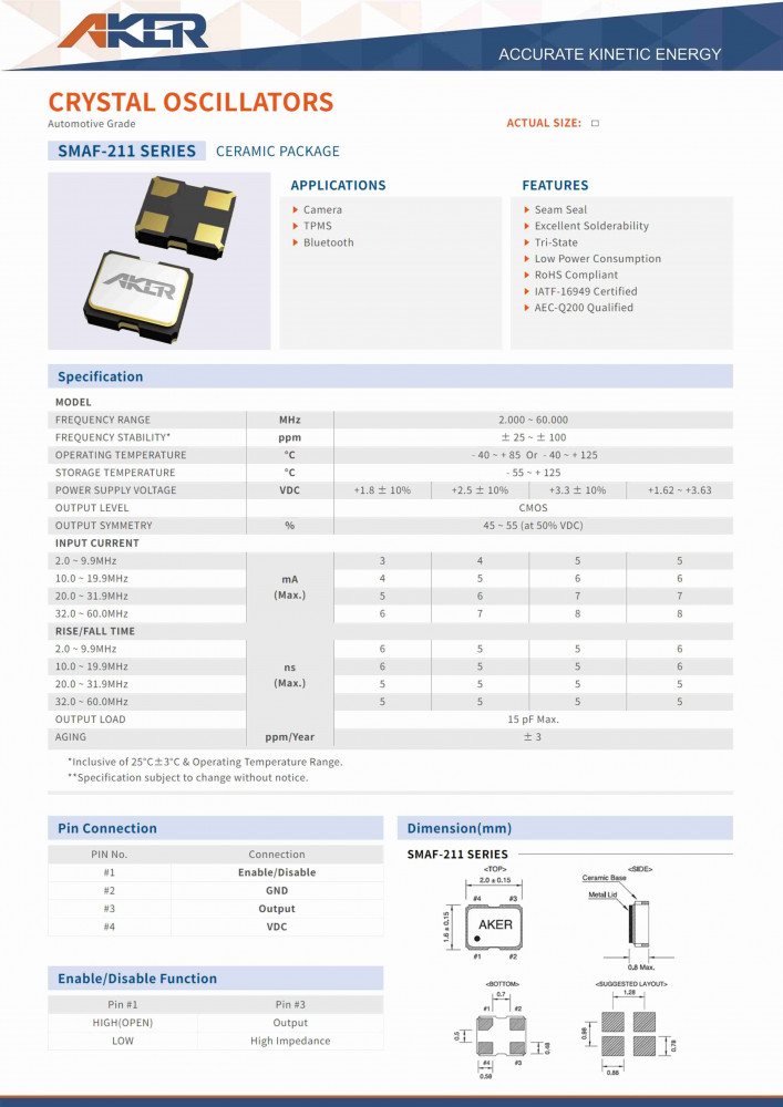 AKER SMAF-211 Series datasheet page